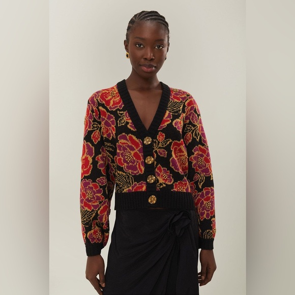 FARM Rio | Sweaters | Farm Rio Shiny Chita Knit Cardigan | Poshmark